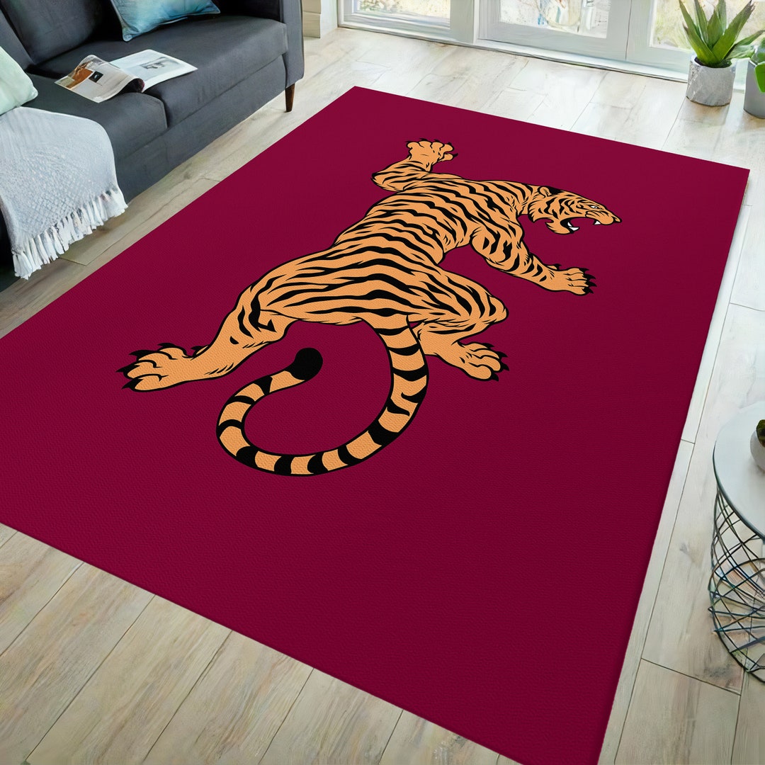 Tiger Rug, Safari Rug, Wild Animal Rug, Animal Rug, Tiger Decor, Home ...