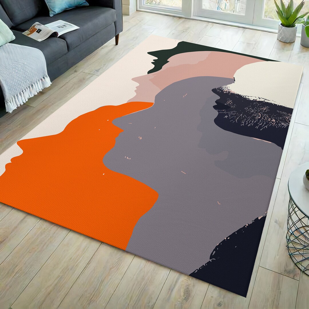 Abstract Rug, Modern Rug, Art Line Rug, Home Decor, Boho Art Rug ...