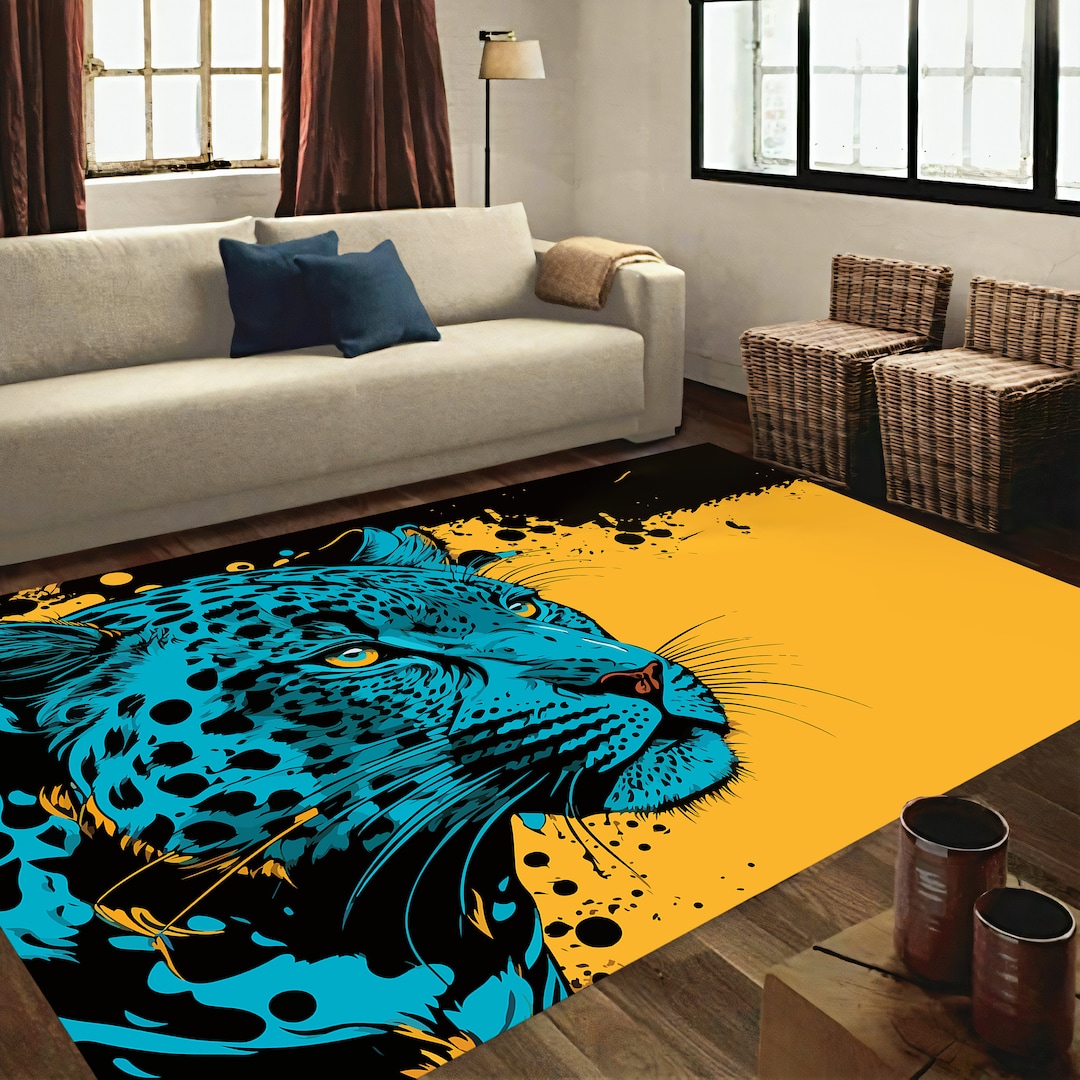 Safari Rug, Wild Animal Rug, Animal Rug, Blue Tiger Rug, Decorative Rug ...
