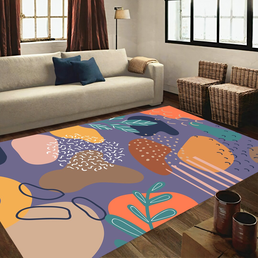 Colorful Rug, Modern Rug, Abstract Rug, Decorative Rug, Aesthetic Rug ...
