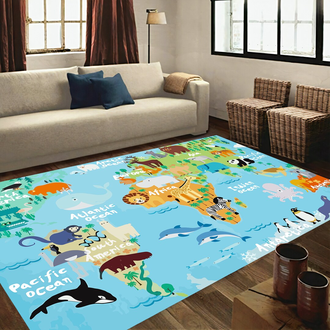 Animal Rug, Safari Animal Rug, Wild Animal Rug, Elephant Rug, Tiger Rug ...
