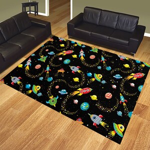 Galaxy Rug, Nursery Rug, Sun Rug, Moon Rug, Spaceship Rug, Space Rug ...