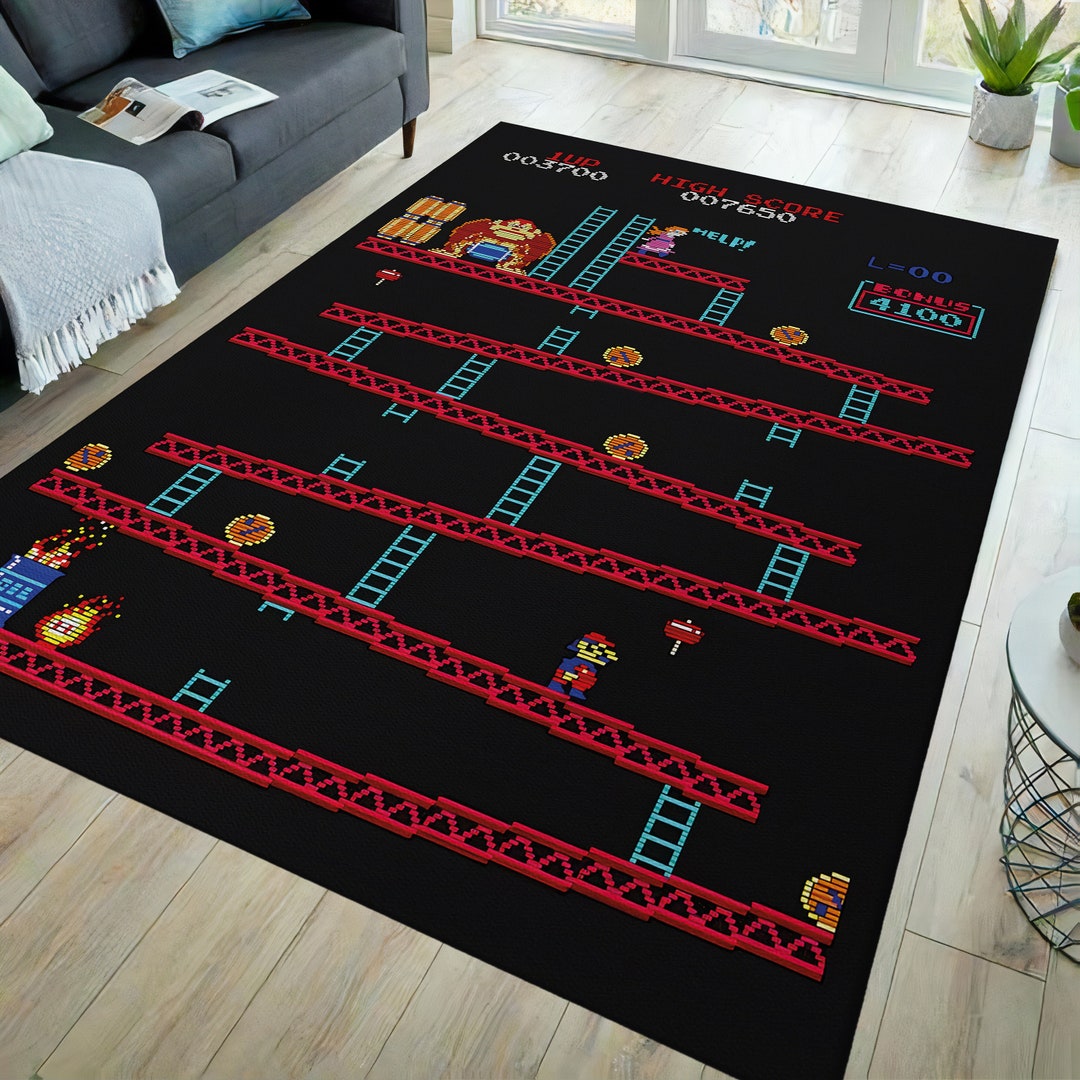 Arcade Rug, Gamer Rug, Arcade Area Rug, Retro Arcade Rug, Video Game ...