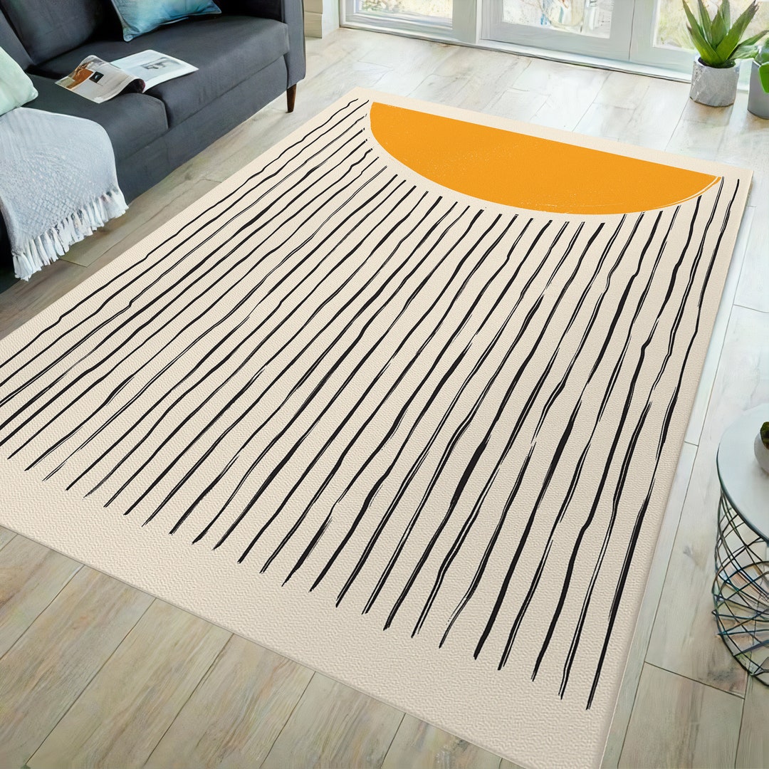 Boho Rug, Aesthetic Rug, Midcentury Rug, Sun Rug, Boho Art Rug ...