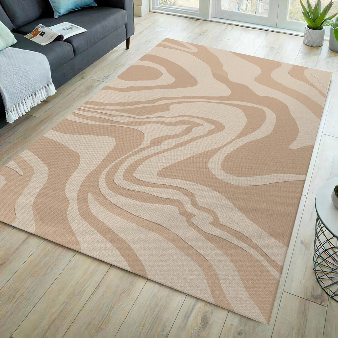 Beige Color Rug, Beige Marble Rug, Marble Rug, Abstract Rug, Decorative ...