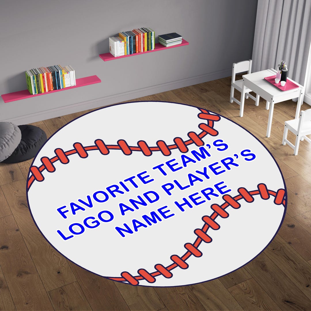 Baseball Rug, Round Rug, Circle Rug, Custom Rug, Custom Round Rug ...
