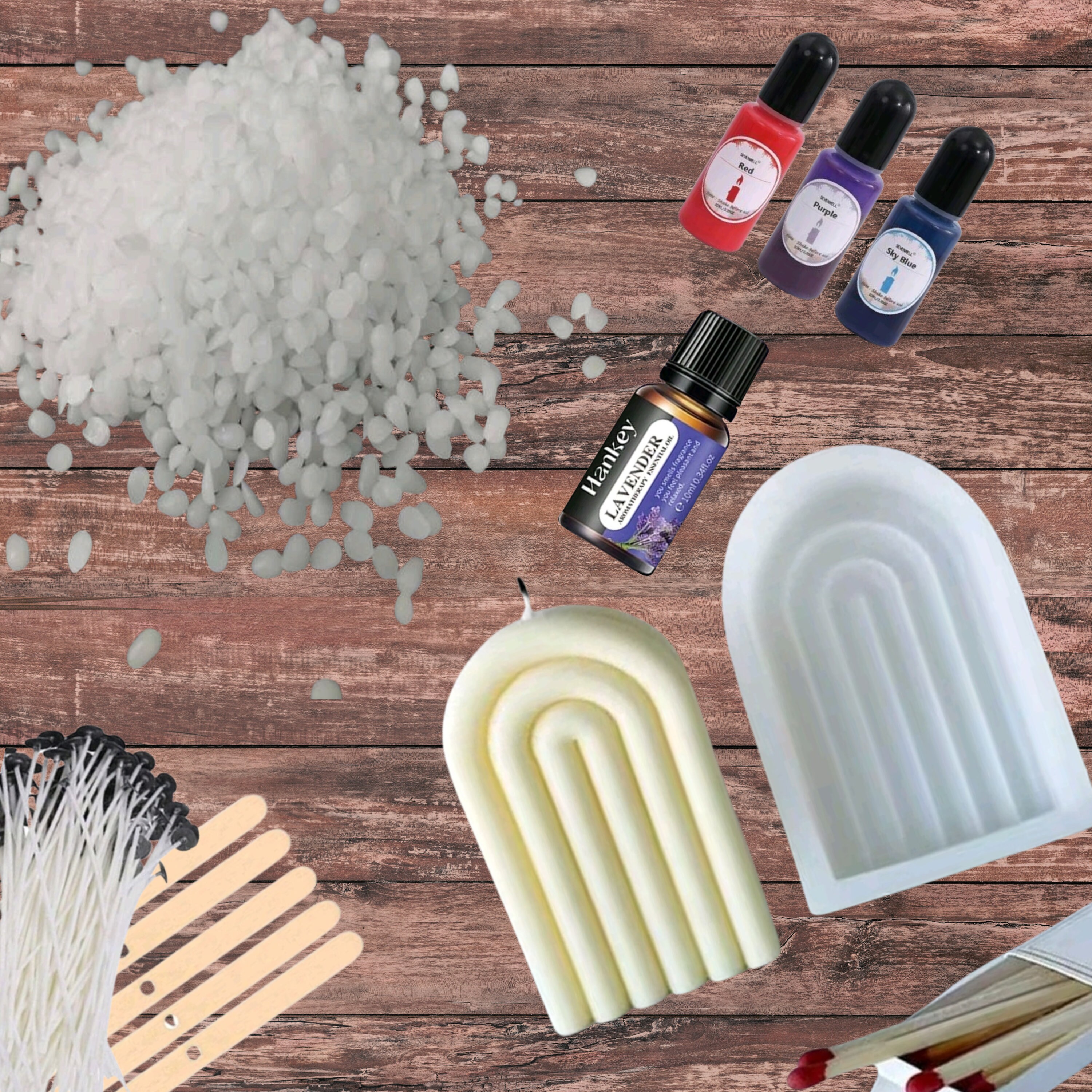 DIY Candle Making Set With Silicone Mold,colors, and Fragrant Essential ...