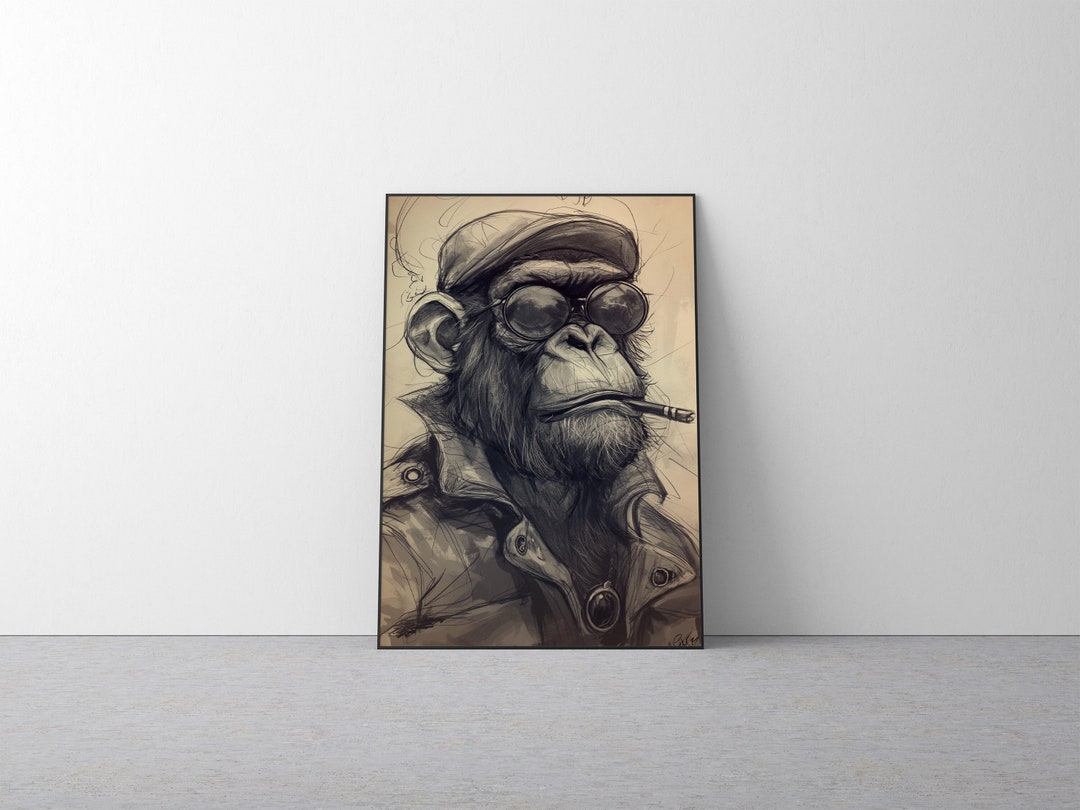 Unique Gangstar Monkey Wall Art Hip Hop Pop Culture Canvas Painting - Etsy