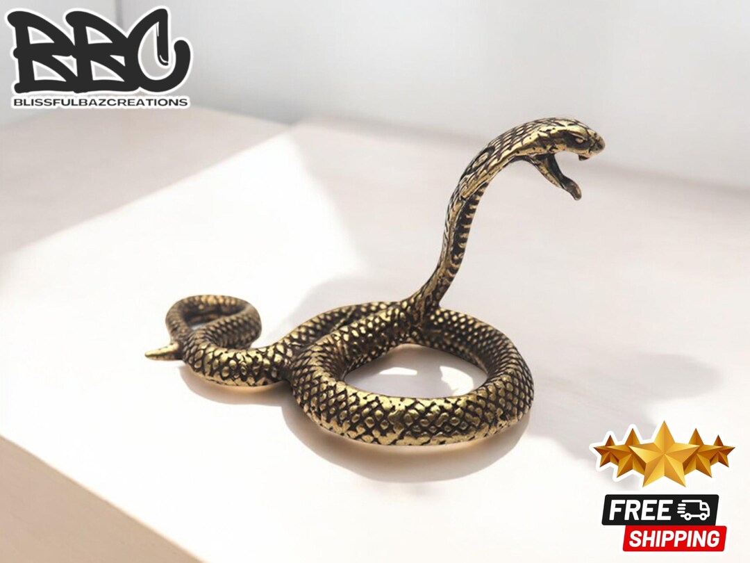 Solid Brass Snake Statue | Hand-carved Tea Pet Decoration | Animal ...