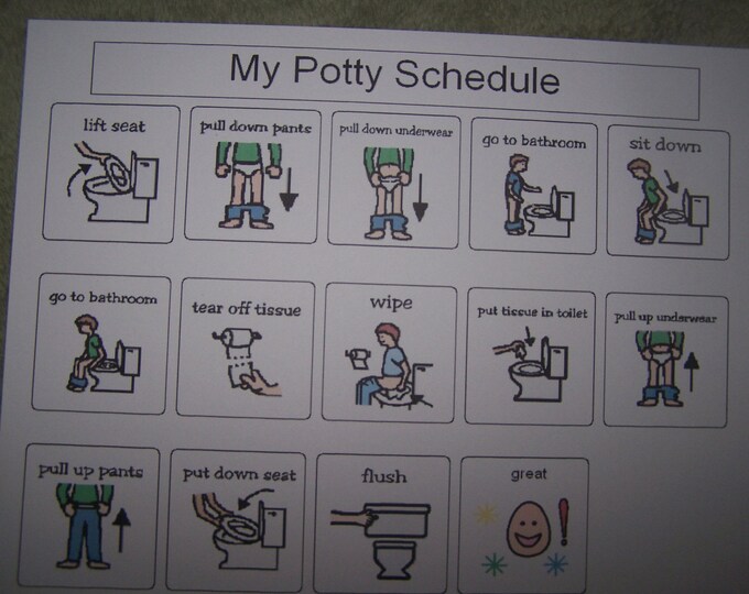 Autism Pecs Boy's Potty Schedule - Etsy