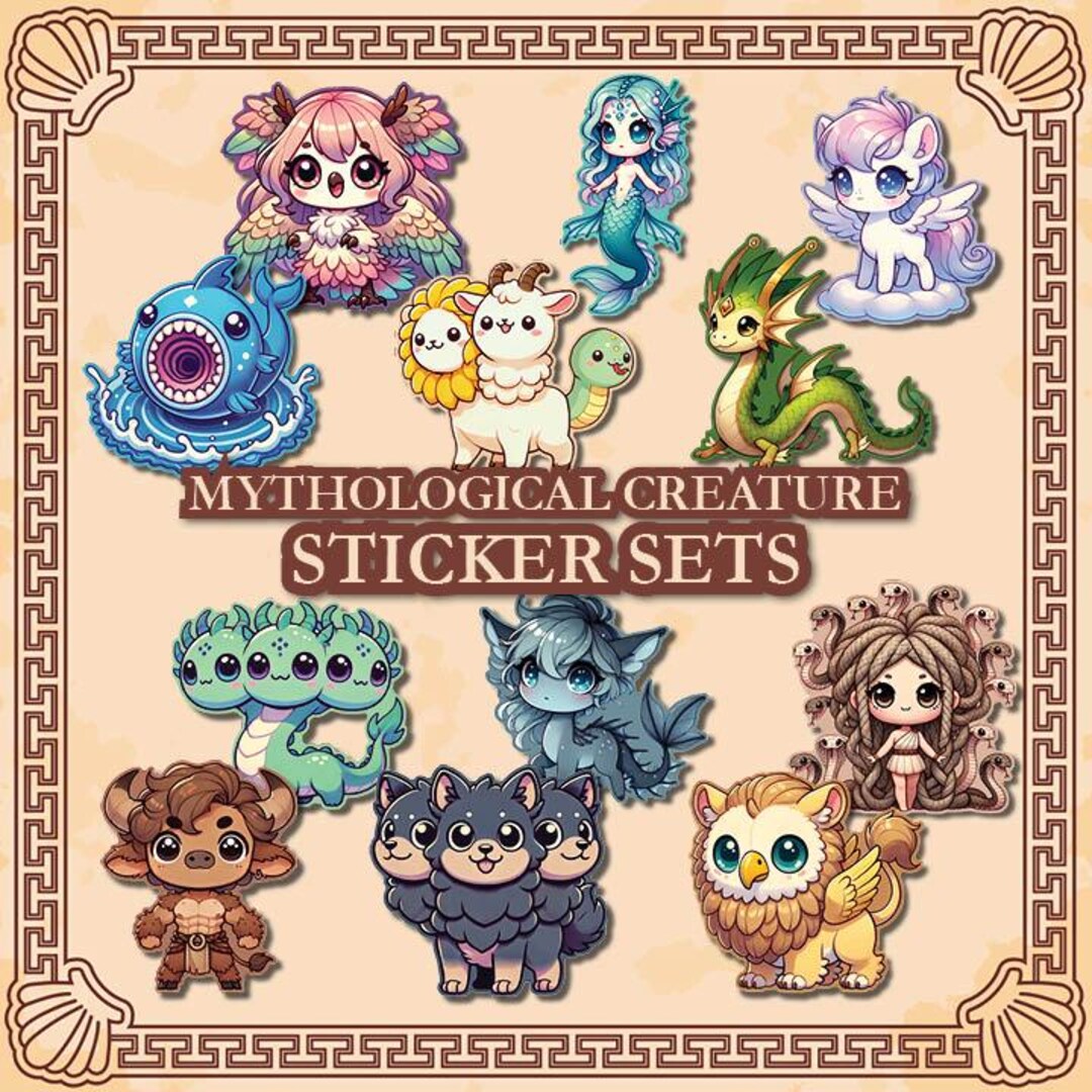 Greek Mythical Creature Stickers - Set of 3, 6, 9, or 12 - Etsy