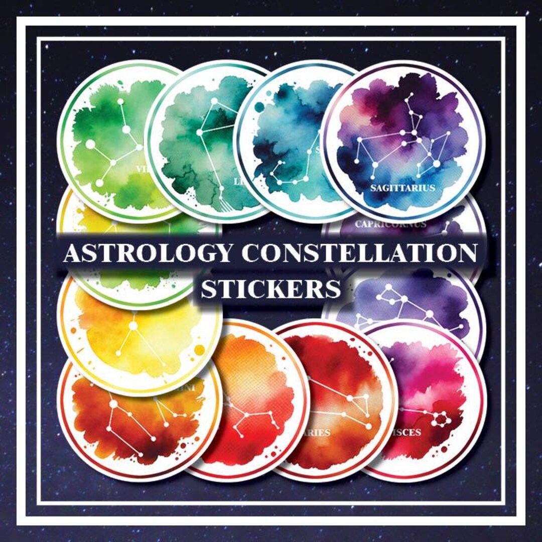 Watercolor Astrology Star Sign Constellation Stickers - Etsy