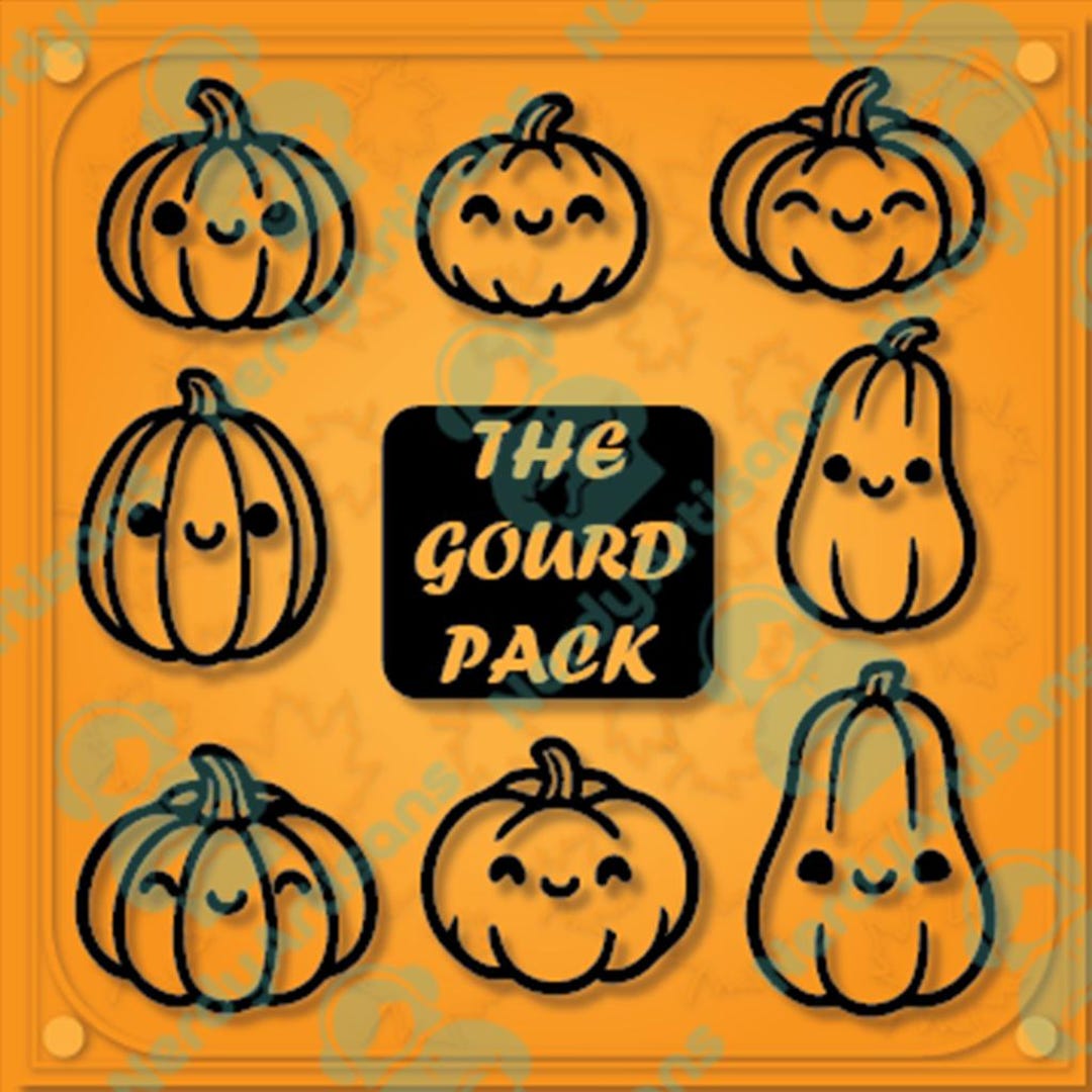 The Gourd Pack Cute Halloween Pumpkin & Gourd Vinyl Decal Set - Etsy
