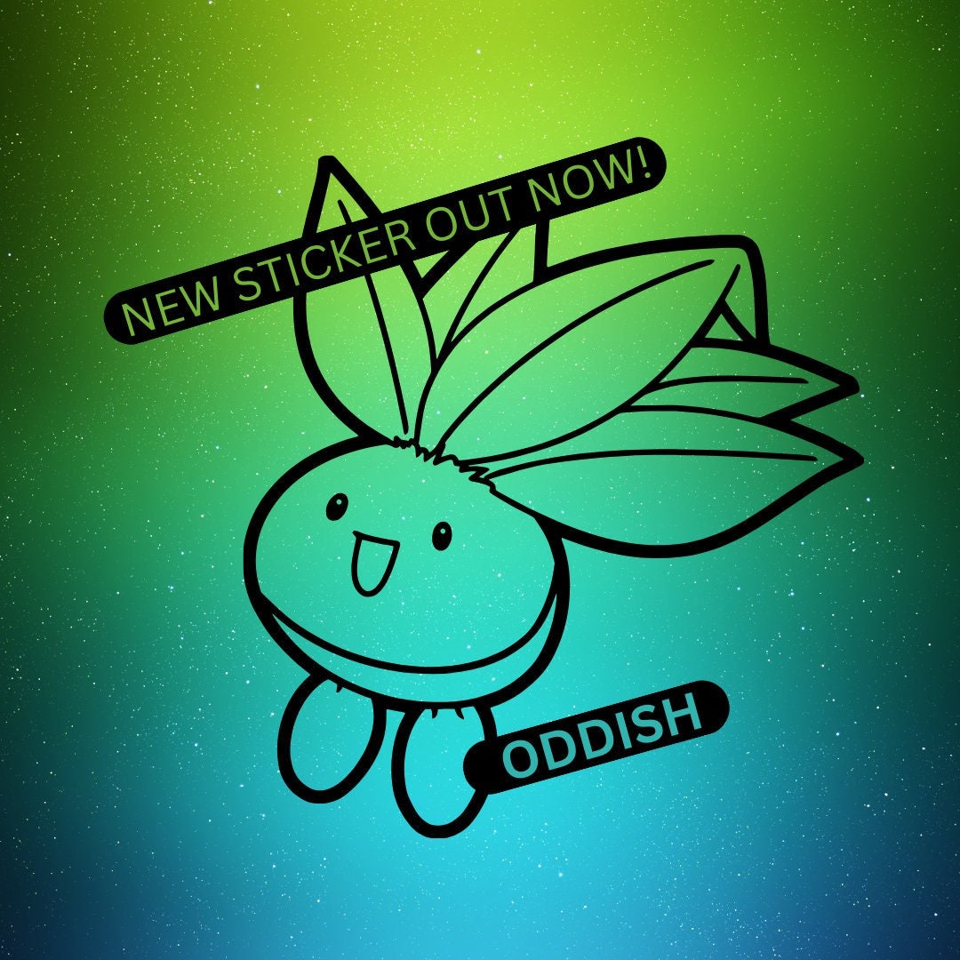 Pokemon - Oddish Vinyl Decal Sticker - Etsy