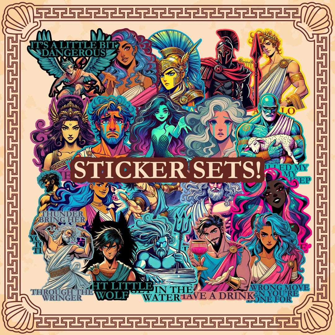 Epic the Musical and the Odyssey Inspired Stickers - Set of 3, 6, 9, 12 ...