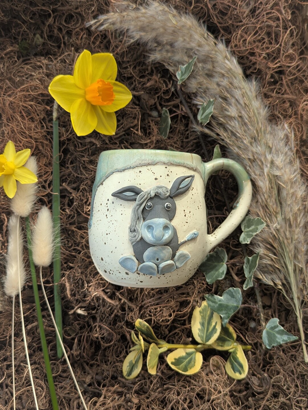 Handmade Donkey Mug – Hand-painted Ceramic Cup With Drippy Glaze No3 - Etsy