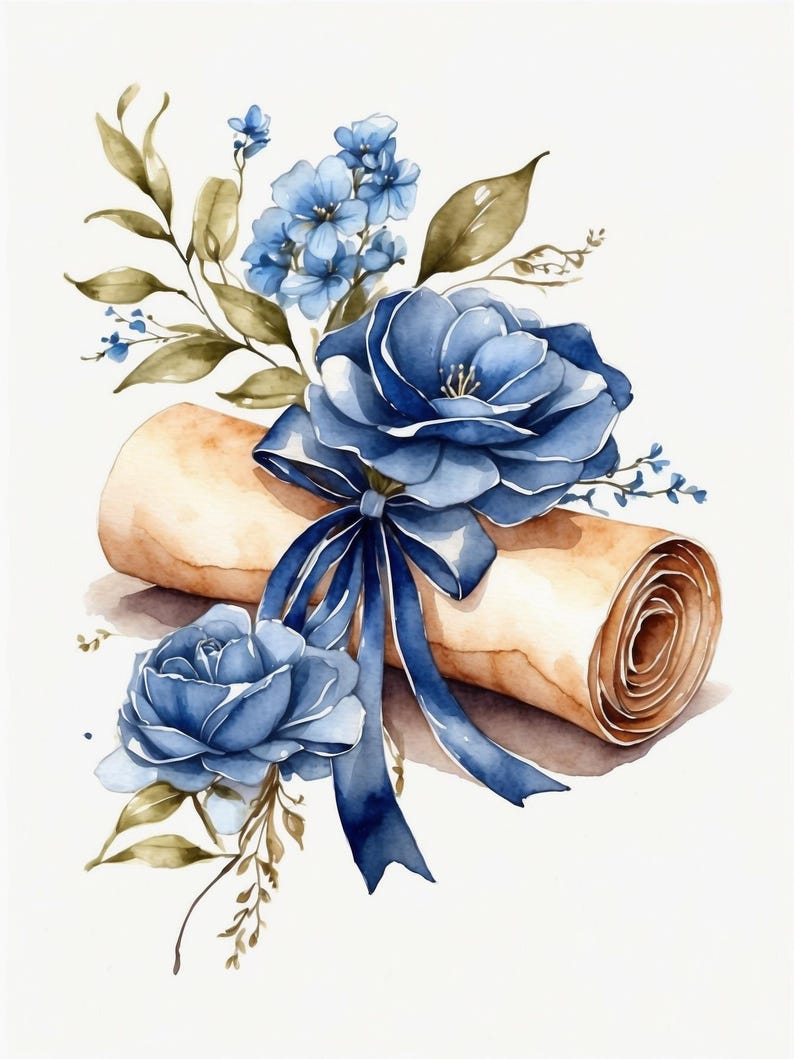 Graduation Watercolor Clipart Set, 14 Graduate PNG With Transparent ...