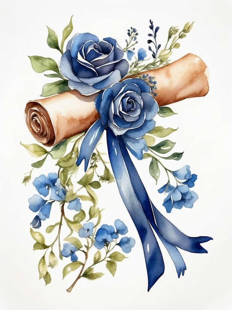 Graduation Watercolor Clipart Set, 14 Graduate PNG With Transparent ...