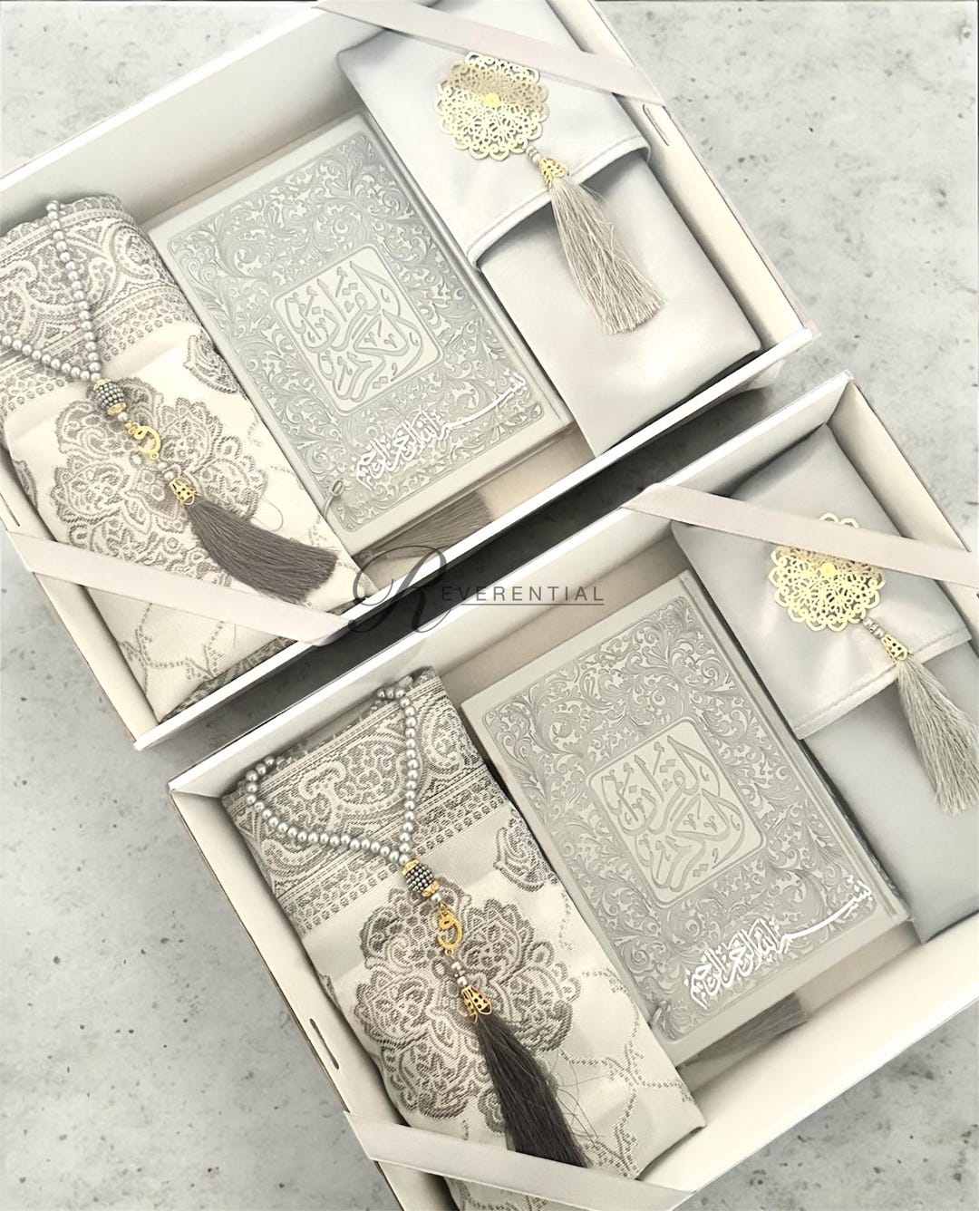 Luxury Quran & Prayer Mat Gift Set | Five Piece Islamic Prayer Gift Box ...