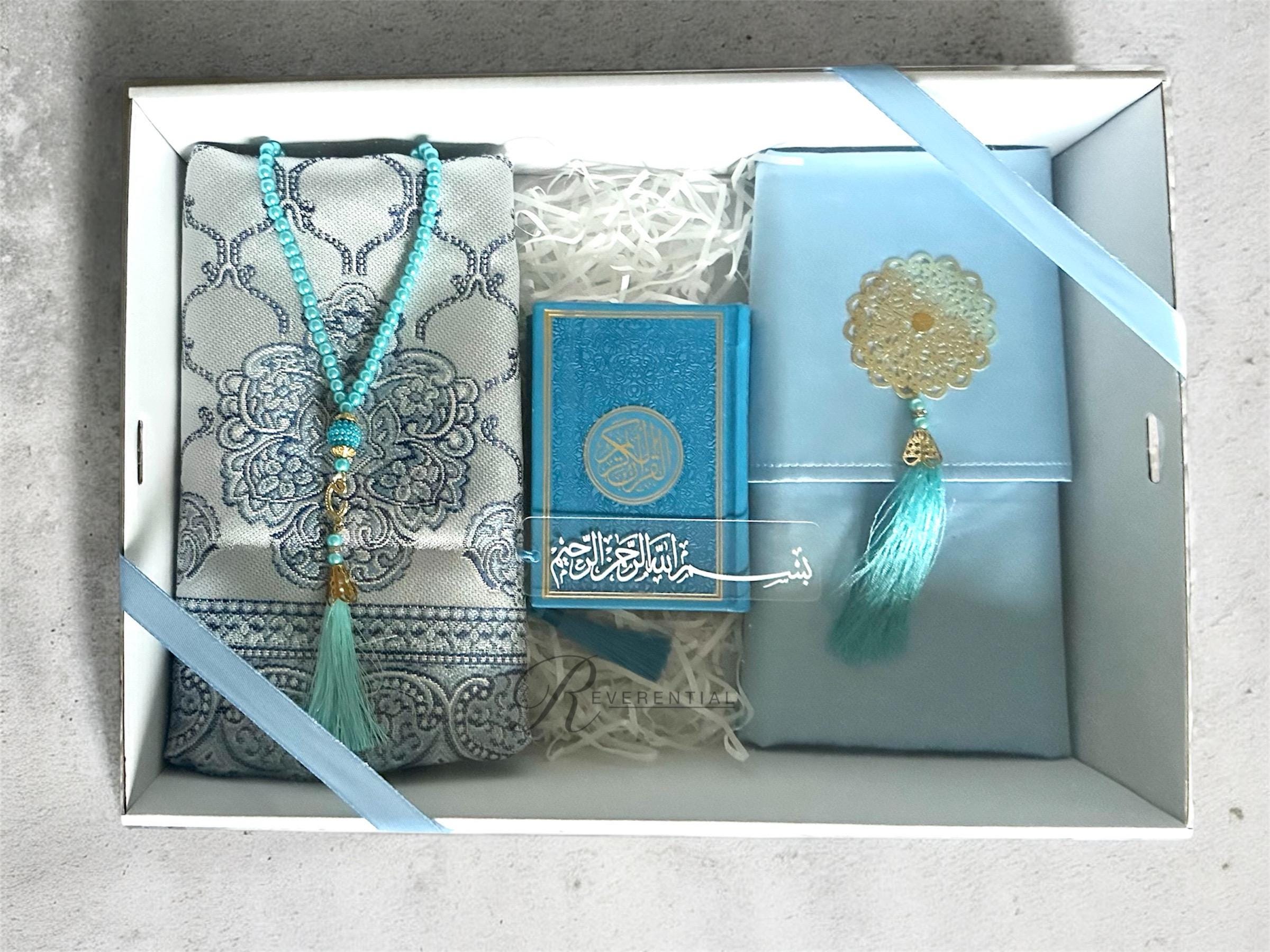 Luxury Quran & Prayer Mat Gift Set | Five Piece Islamic Prayer Gift Box ...
