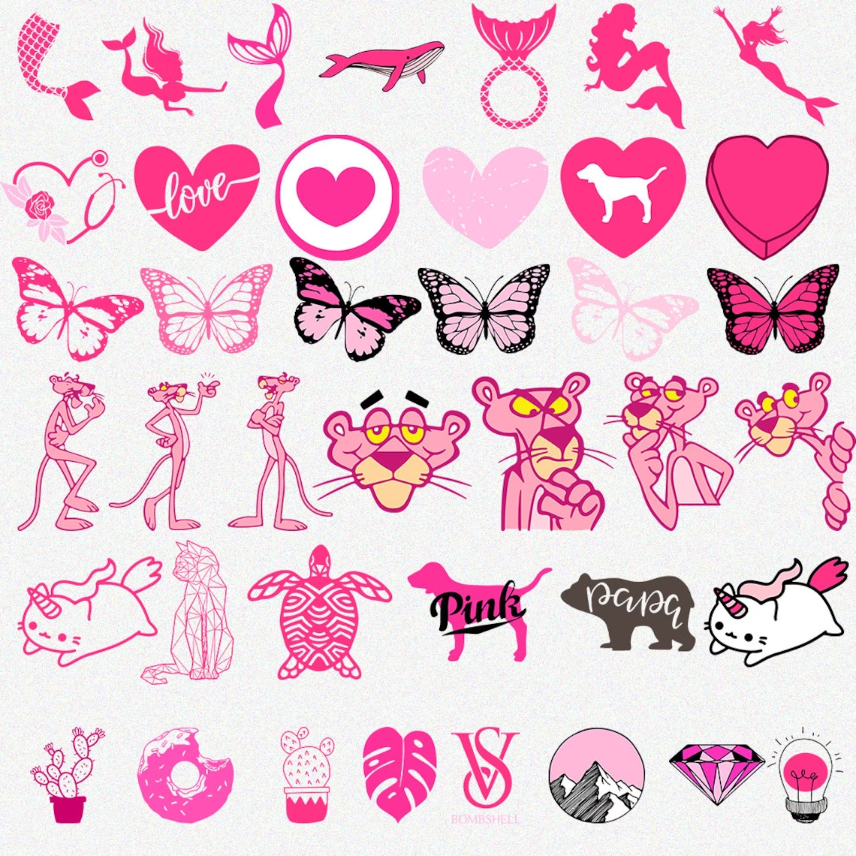 PİNK Svg Bundle, Pink Logo, Barb Svg Bundle, Girls Svg, Svg Files for ...