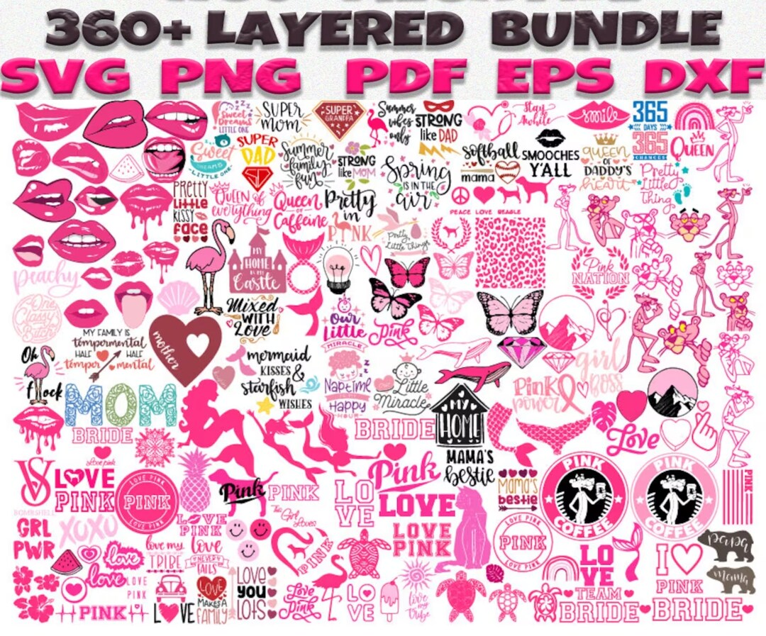 PİNK Svg Bundle, Pink Logo, Barb Svg Bundle, Girls Svg, Svg Files for ...