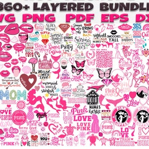 PİNK Svg Bundle, Pink Logo, Barb Svg Bundle, Girls Svg, Svg Files for ...