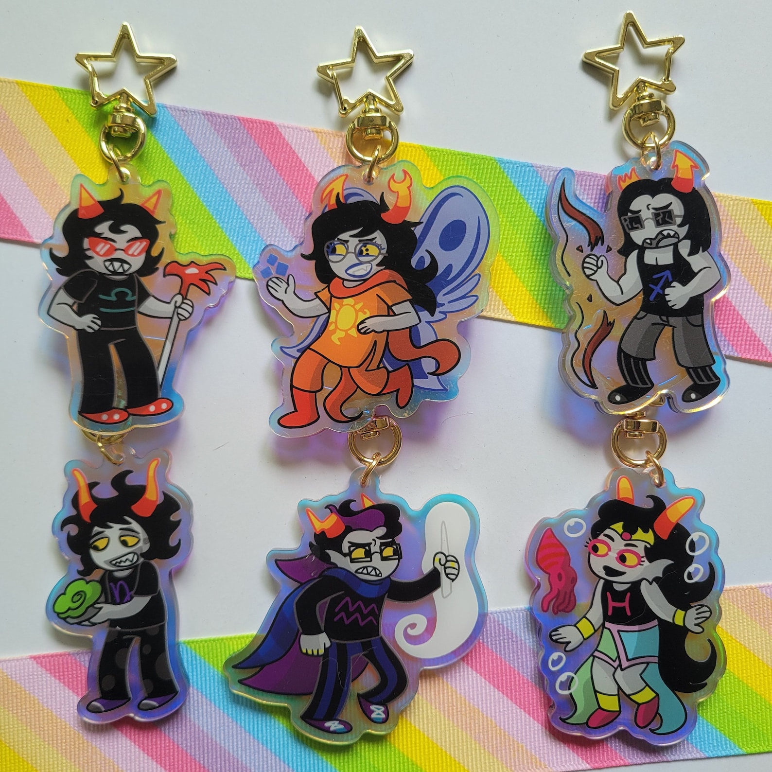 Homestuck Trolls Rainbow Keychains Coolbloods - Etsy