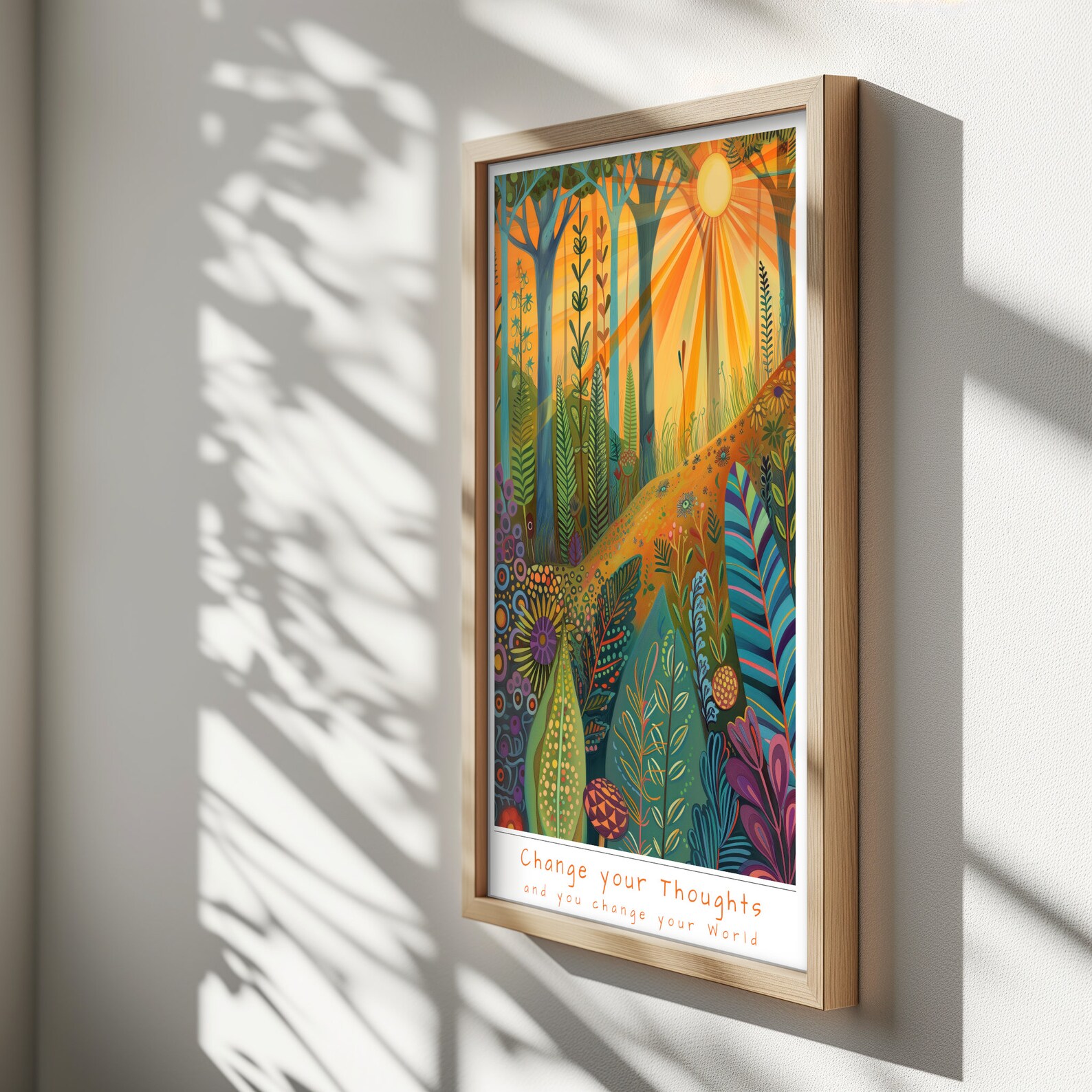 Forest Children's Poster Inspirational Poster Calm Colorful Picture Sun ...