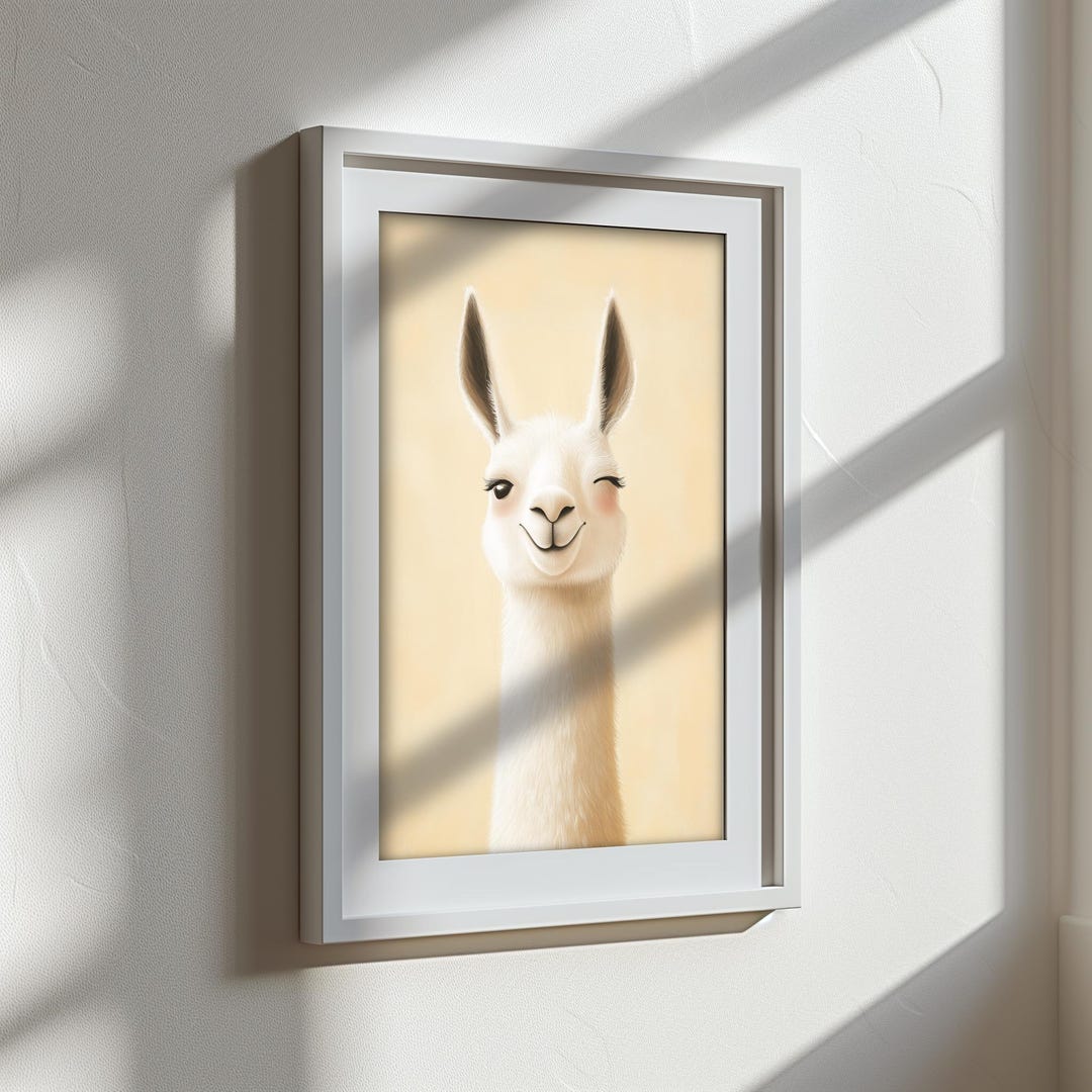Llama Children's Poster Colorful Poster Funny Inspirational Picture ...