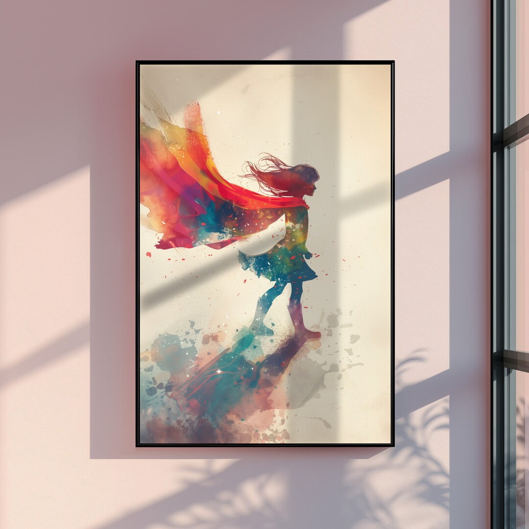 Superhero Children's Poster Inspirational Poster Superheroine Colorful ...