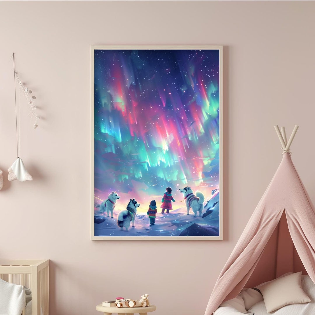 Northern Lights Children's Poster Colorful Poster Polar Lights ...