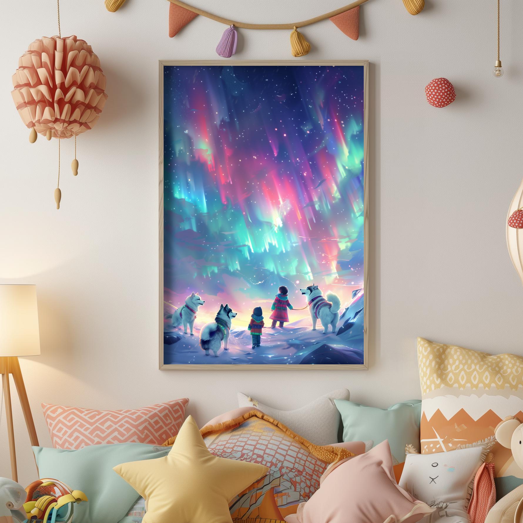Northern Lights Children's Poster Colorful Poster Polar Lights ...