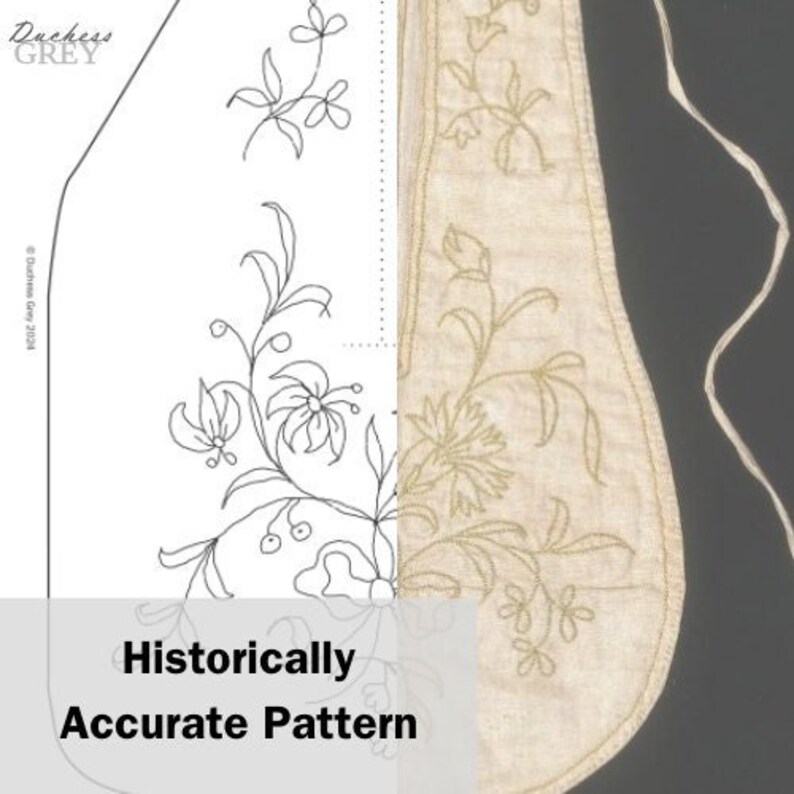 18thc Pocket Embroidery Pattern: Historically Accurate (A4 PDF) - Etsy