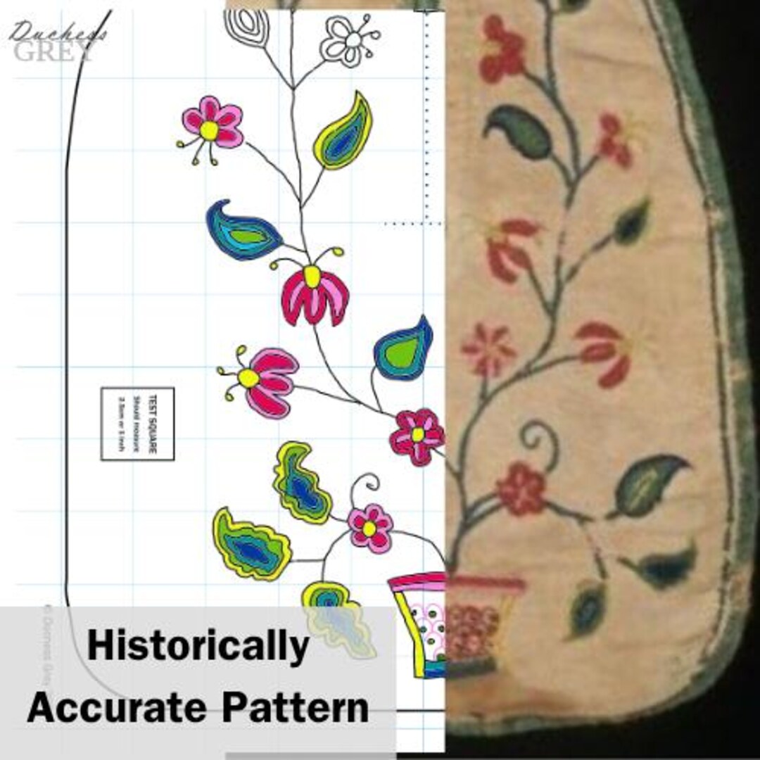 18thc Pocket Embroidery Pattern: Historically Accurate A4 PDF - Etsy