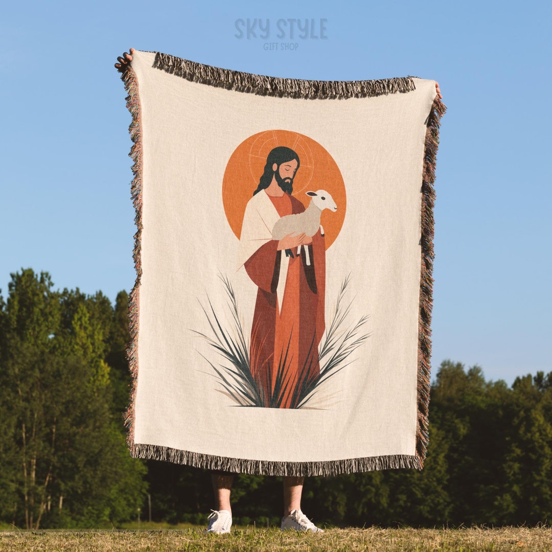 Personalized Jesus Blanket Woven Blanket Christian Scripture Tapestry ...