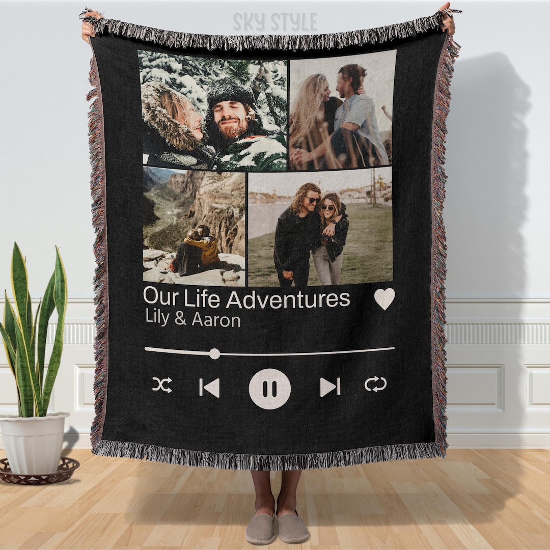 Personalized Music Blanket Woven Blanket With Your Photo & Favorite ...