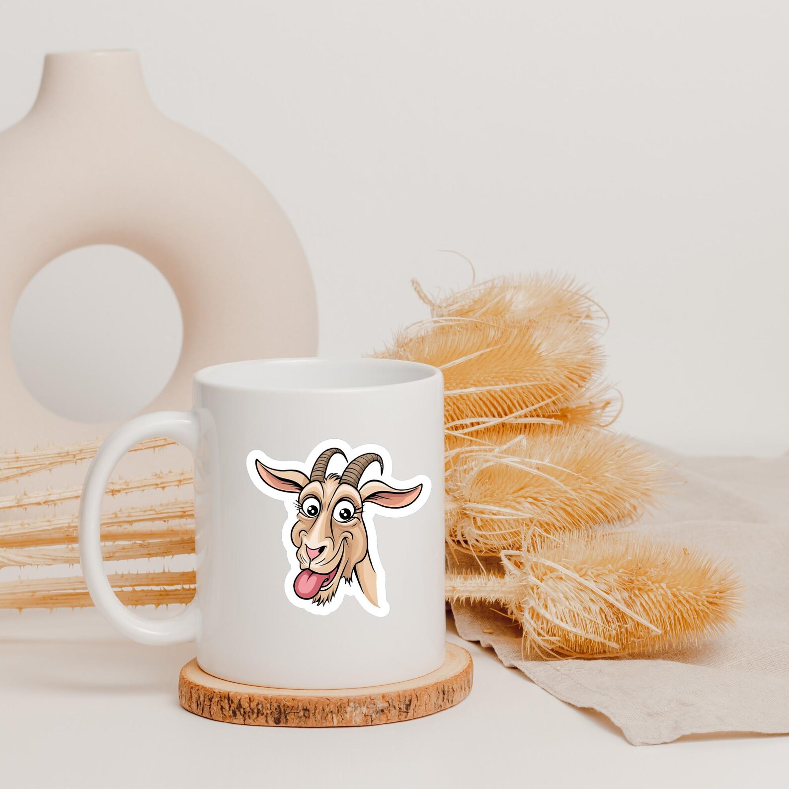 Printable Goat Sticker, Cute and Funny Farm Animal Sticker, Print and ...