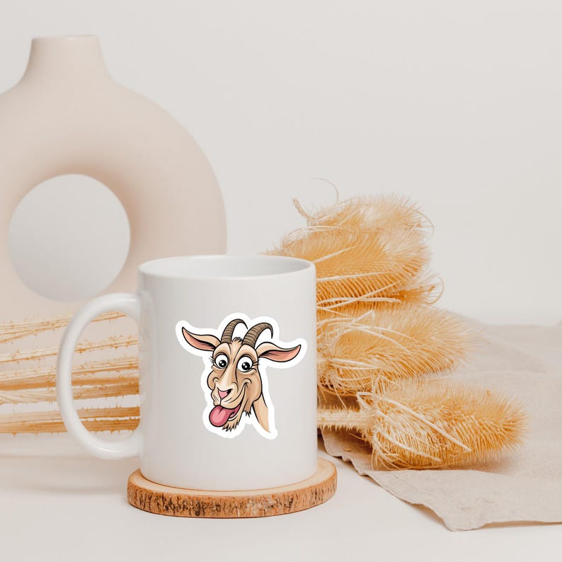 Printable Goat Sticker, Cute and Funny Farm Animal Sticker, Print and ...