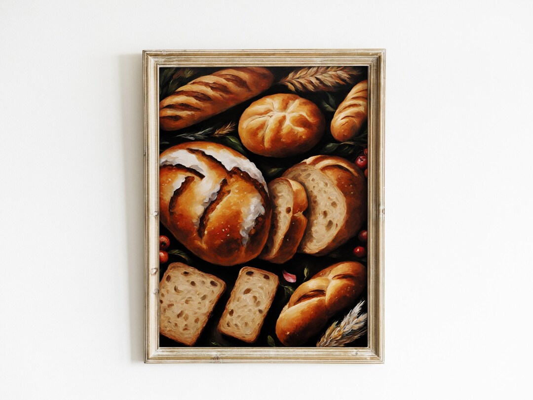 Bread Poster , Minimalist Bread Art , Vintage Food Artwork , Bread ...