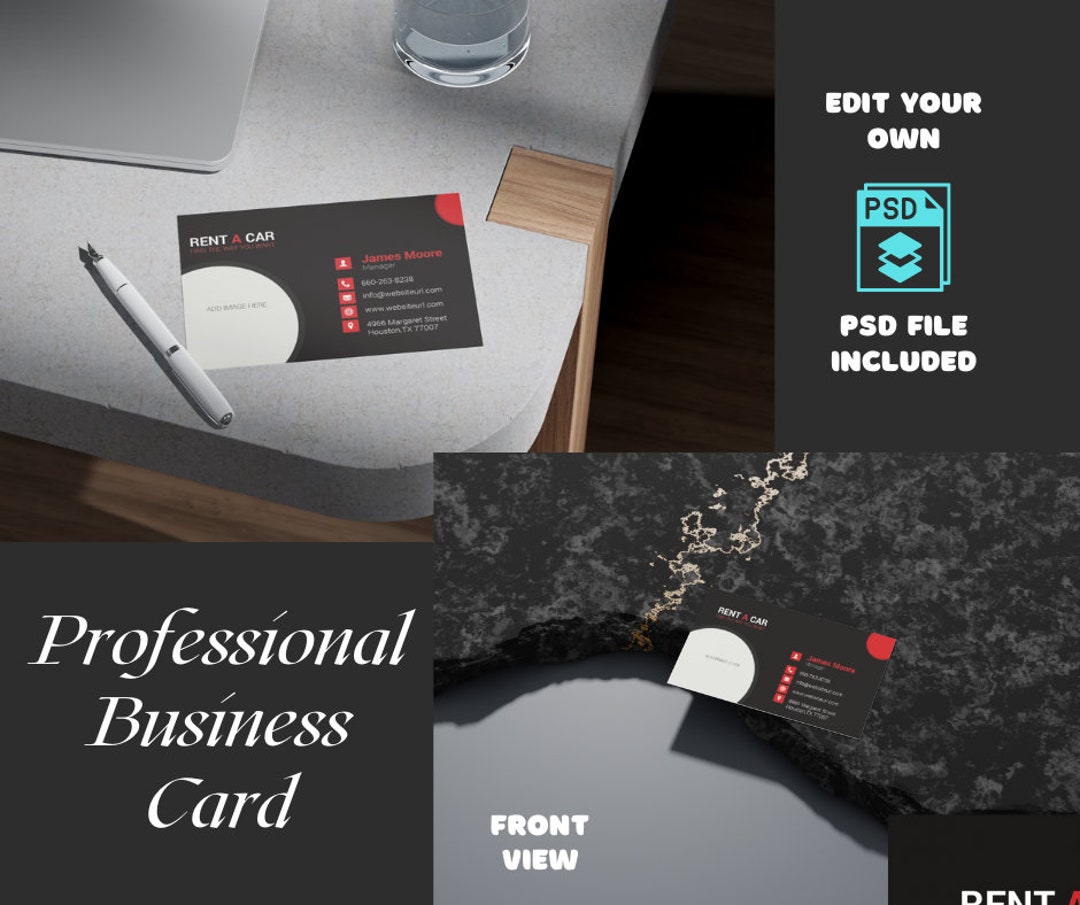 Custom Automotive Service Business Cards Digital File Only PSD File ...