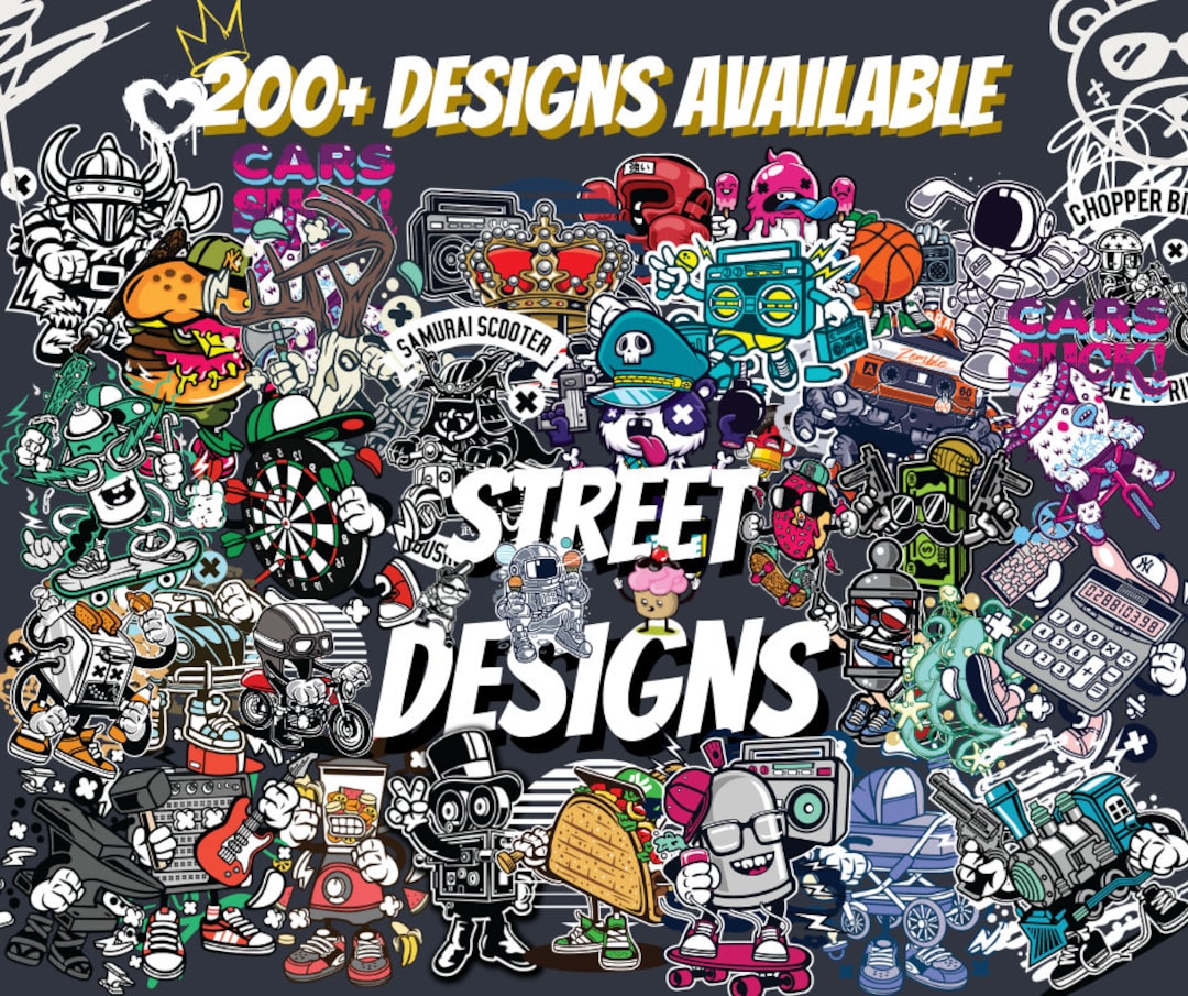200+ Graffiti Street Art Themed Stickers for Laptops Skateboard Phones ...