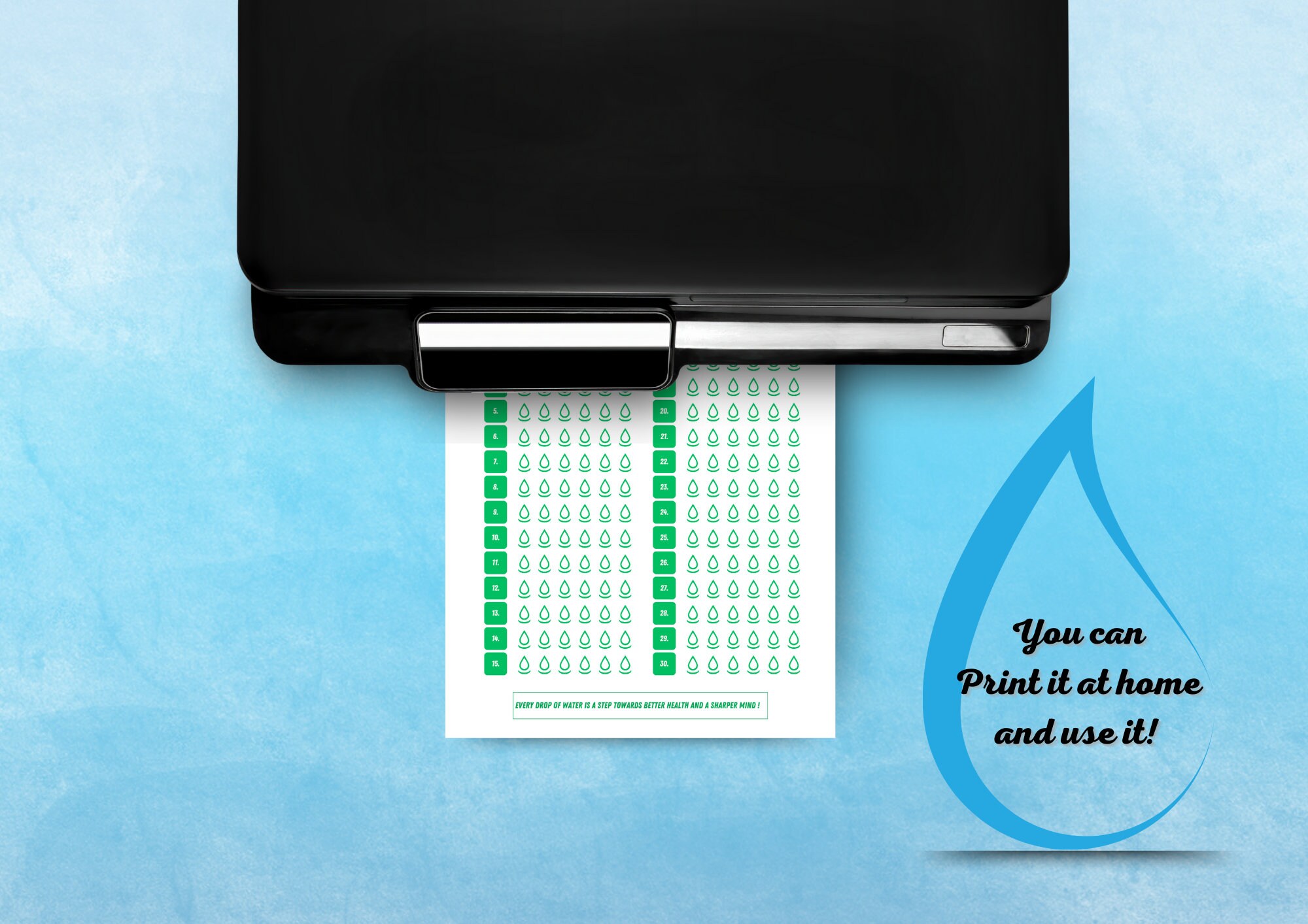 Monthly Hydration Tracker With Daily Water Consumption Tracker in PDF ...