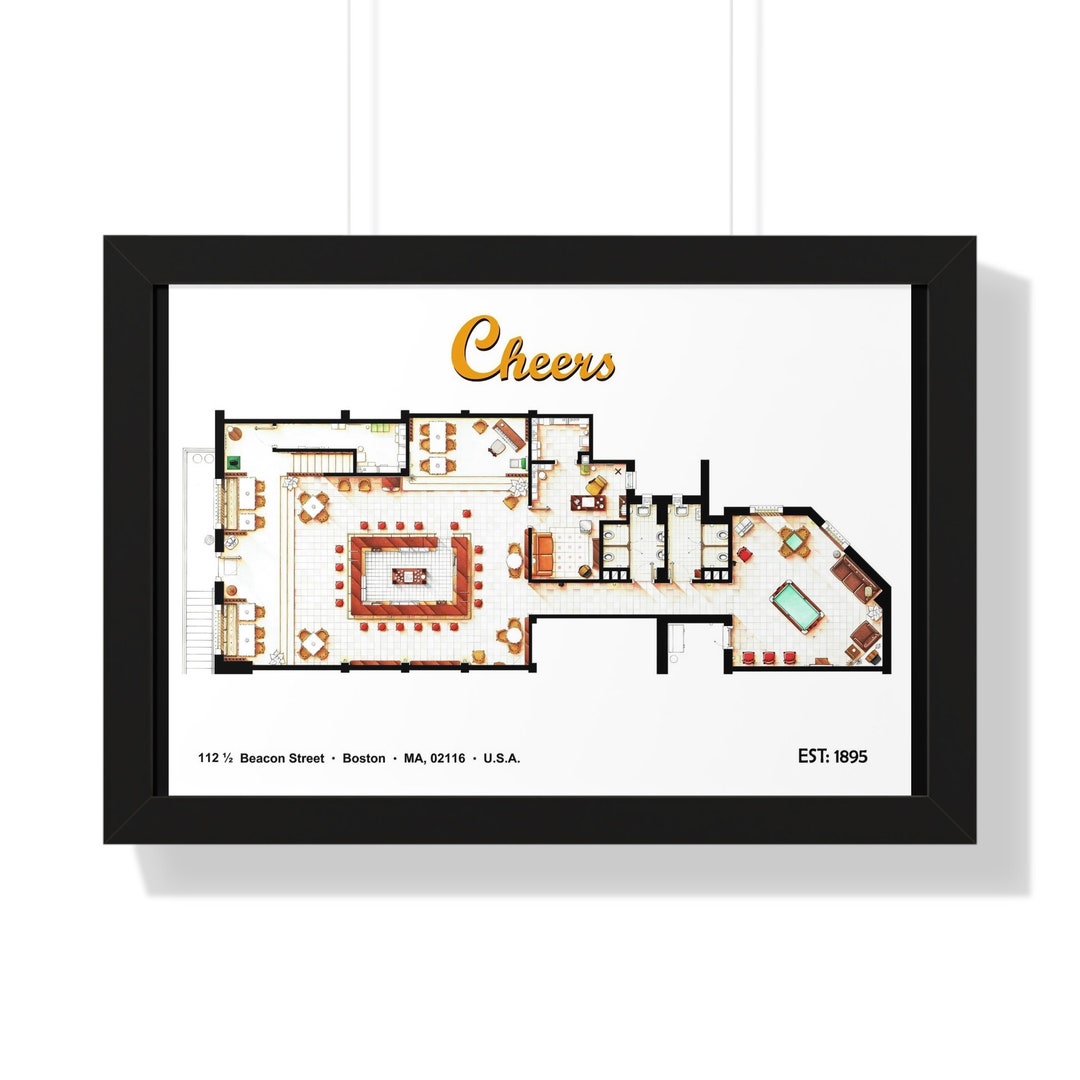 Cheers Floorplan Poster Poster Print, Minimalist Poster, Framed, Poster ...