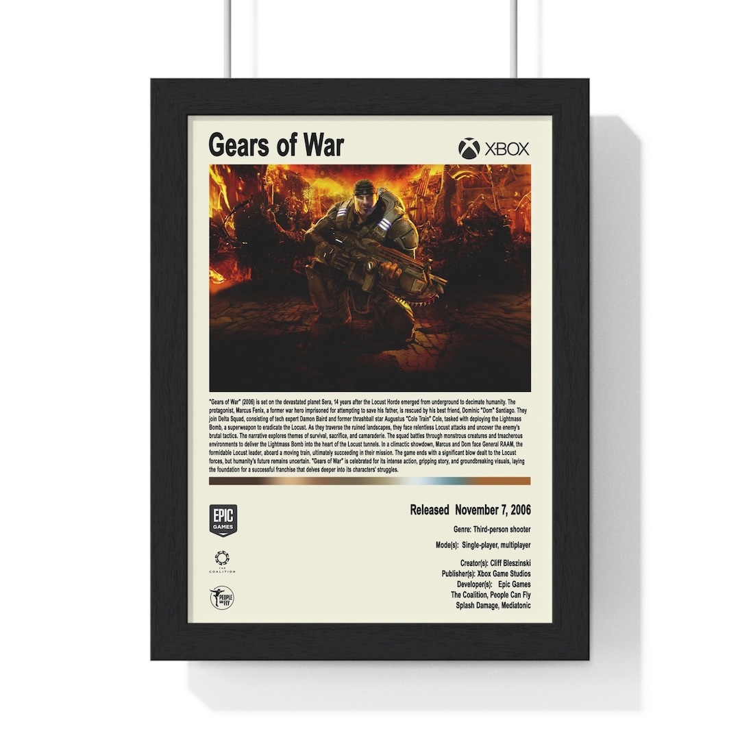 Gears of War 2006 Video Game Info Minimalist Poster Retro Game Poster ...