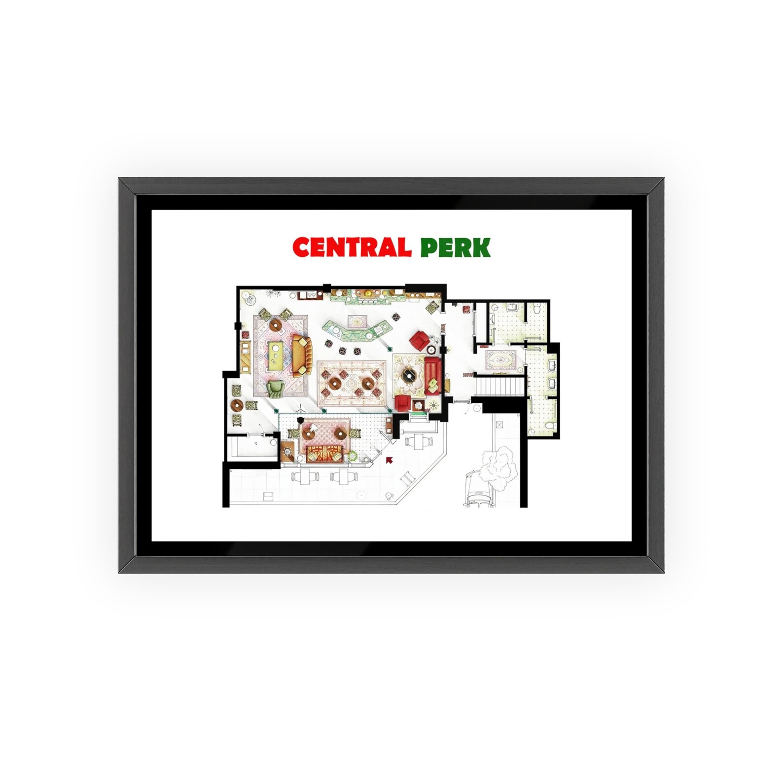 Friends Central Perk Floorplan Poster Poster Print, Minimalist Poster ...