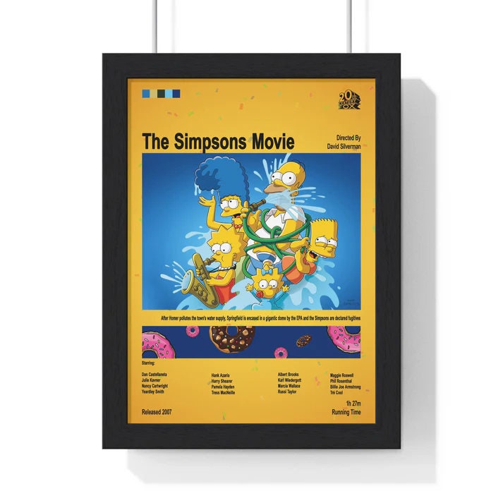 The Simpsons Movie Poster Poster Print, Minimalist Poster, Framed ...