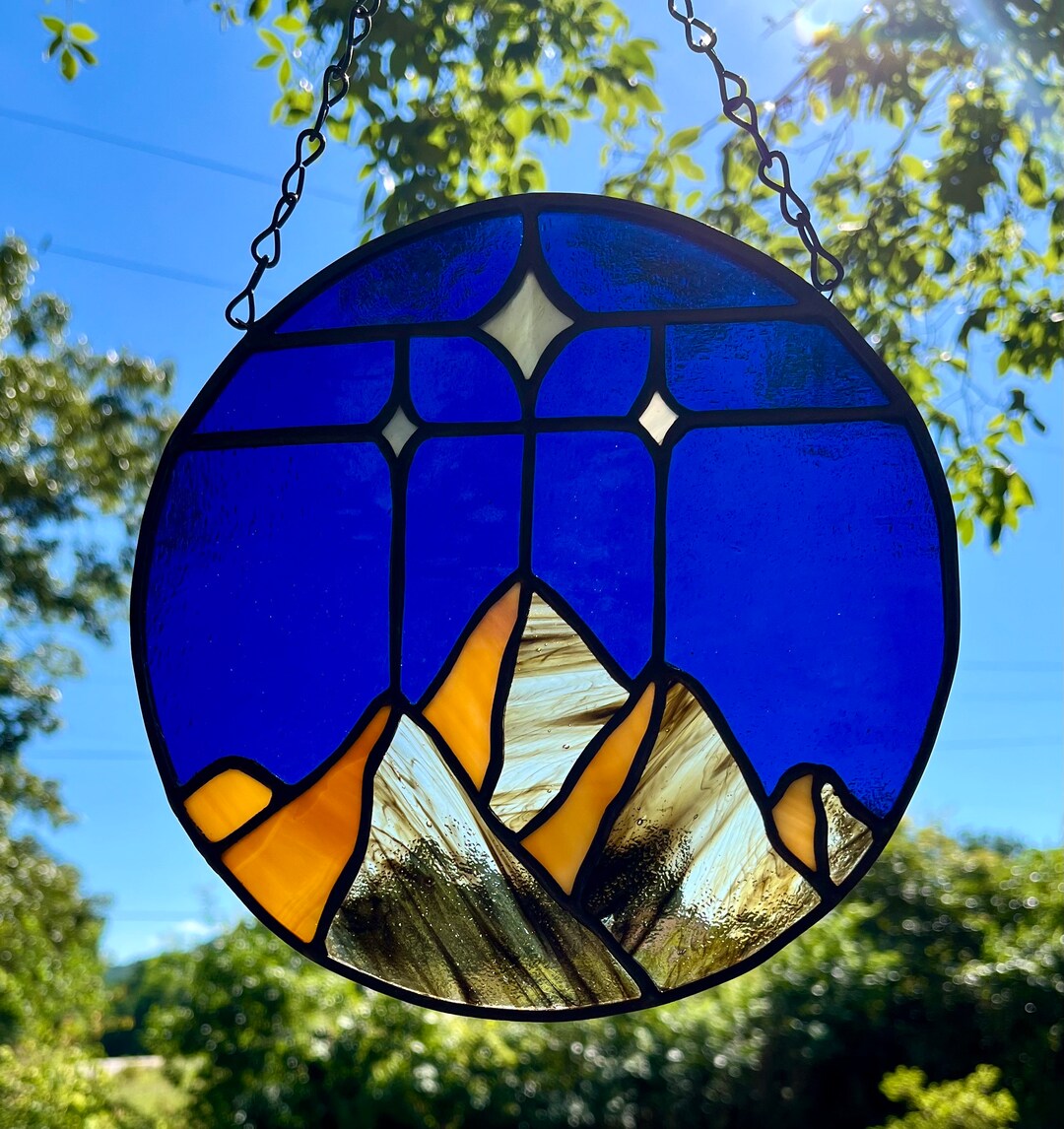ACOTAR - Velaris Mountainscape Suncatcher - Mountains and Stars Stained ...
