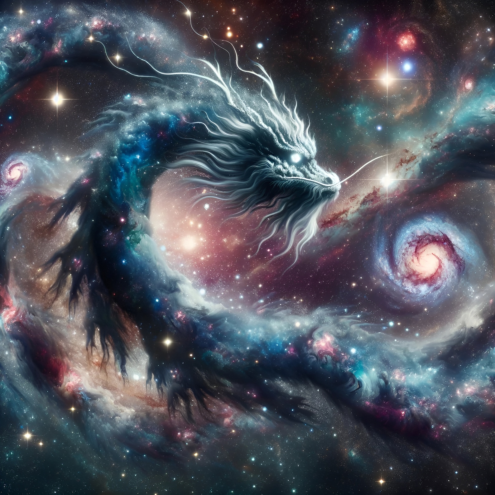 Dragon Flying Through the Universe - Etsy
