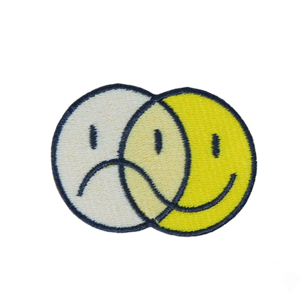 NH Combine Emotions Smiley Face Iron-on Patches - Embroidery Applique ...